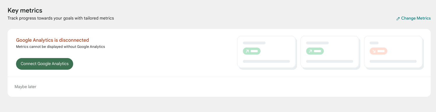 Key metrics - Site Kit by Google